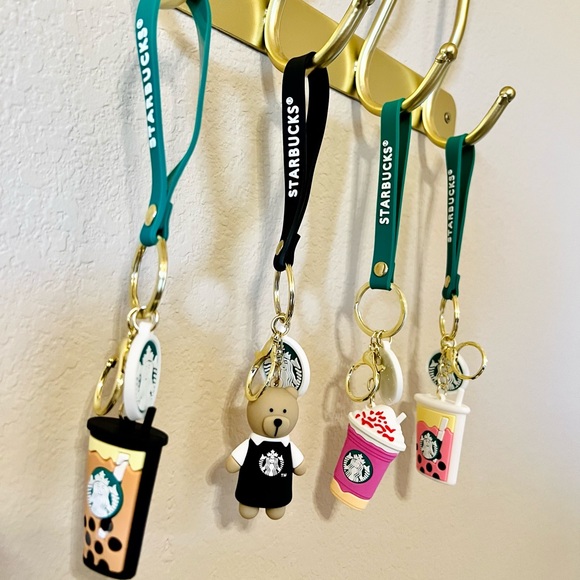 Starbucks | Accessories | New Set Of 4 Starbucks Coffee Keychains Pink ...